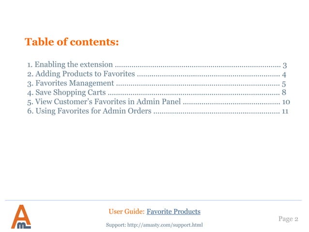 Favorite Products: Magento Extension by Amasty. User Guide. | PPT