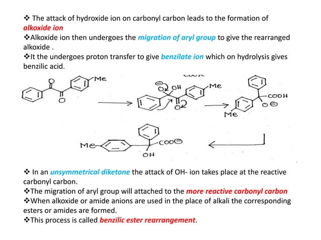 favorskki rearrangement, Benzil benzilic acid rearrangement | PPTX