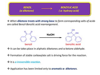 Favorskki and benzillic acid rearrangement | PPTX