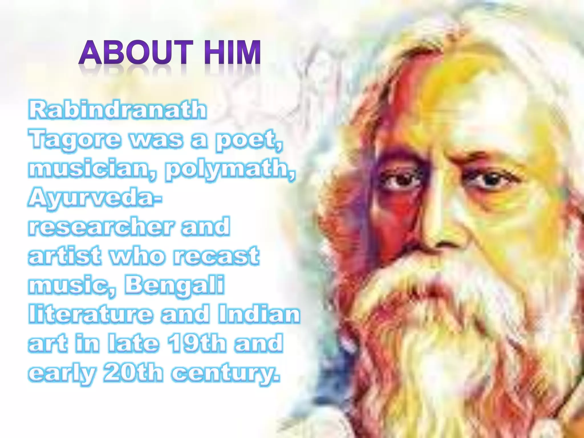 Favourite poet - RABINDRANATH TAGORE | PPTX | Poetry | Books and Literature