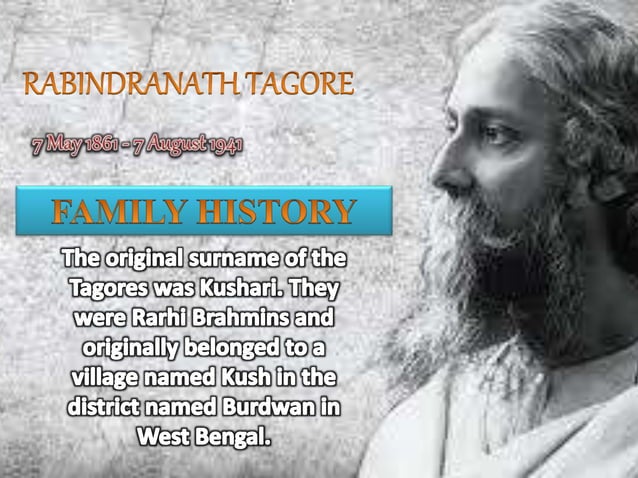 Favourite poet - RABINDRANATH TAGORE | PPTX | Poetry | Books and Literature