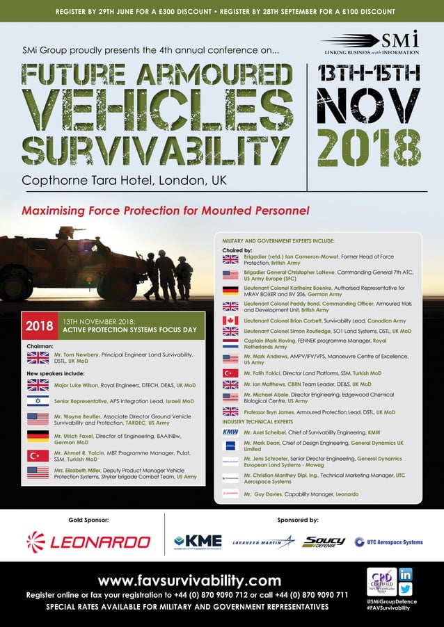 SMi Group's Future Armoured Vehicles Survivability 2018 | PDF