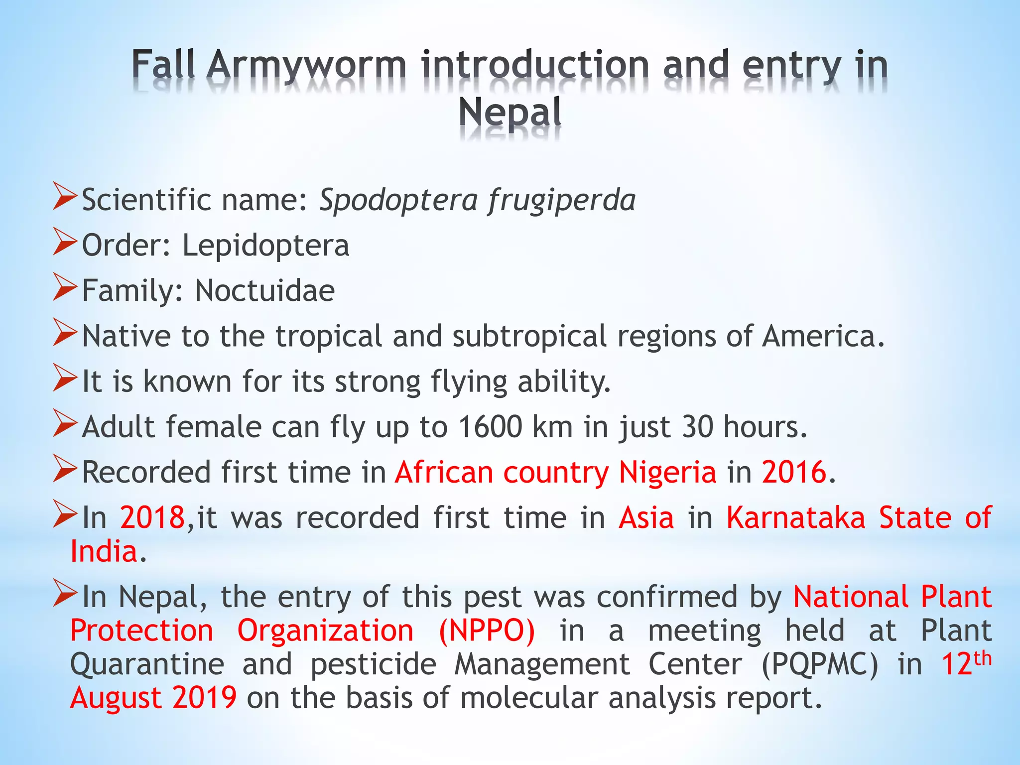 Fall Armyworm (FAW) and its damage in Nepal | PPTX