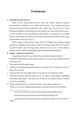 Fawatihus suwar | DOCX