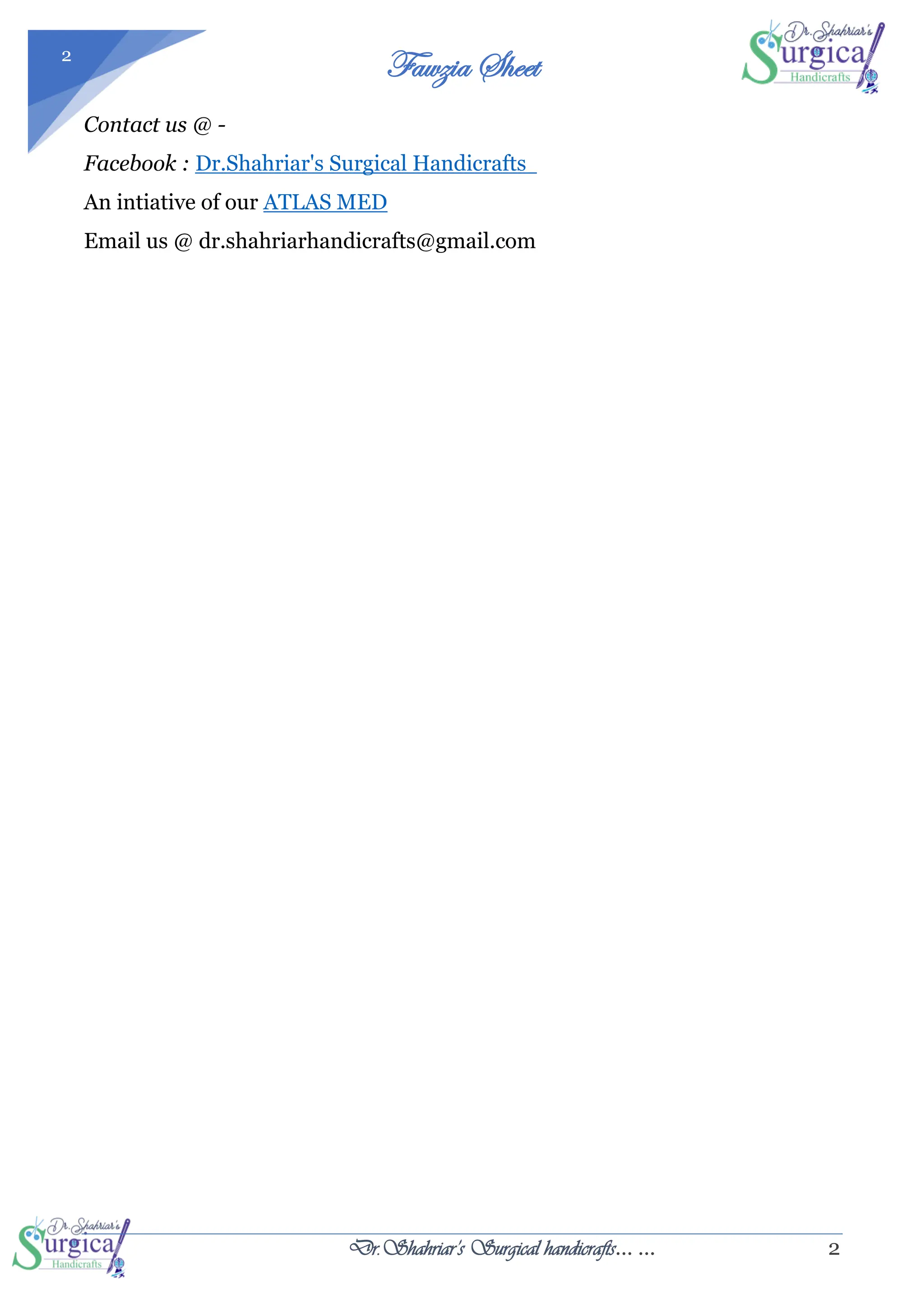 MRCS Fawzia 2024 illustrated by Dr.Shahriars Surgical Handicrafts | PDF