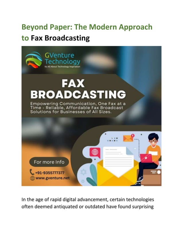 Beyond Paper: The Modern Approach to Fax Broadcasting | PDF