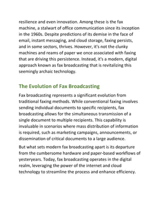 Beyond Paper: The Modern Approach to Fax Broadcasting | PDF