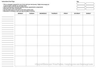 Fayefilms Monthly Template Calendar life | PDF