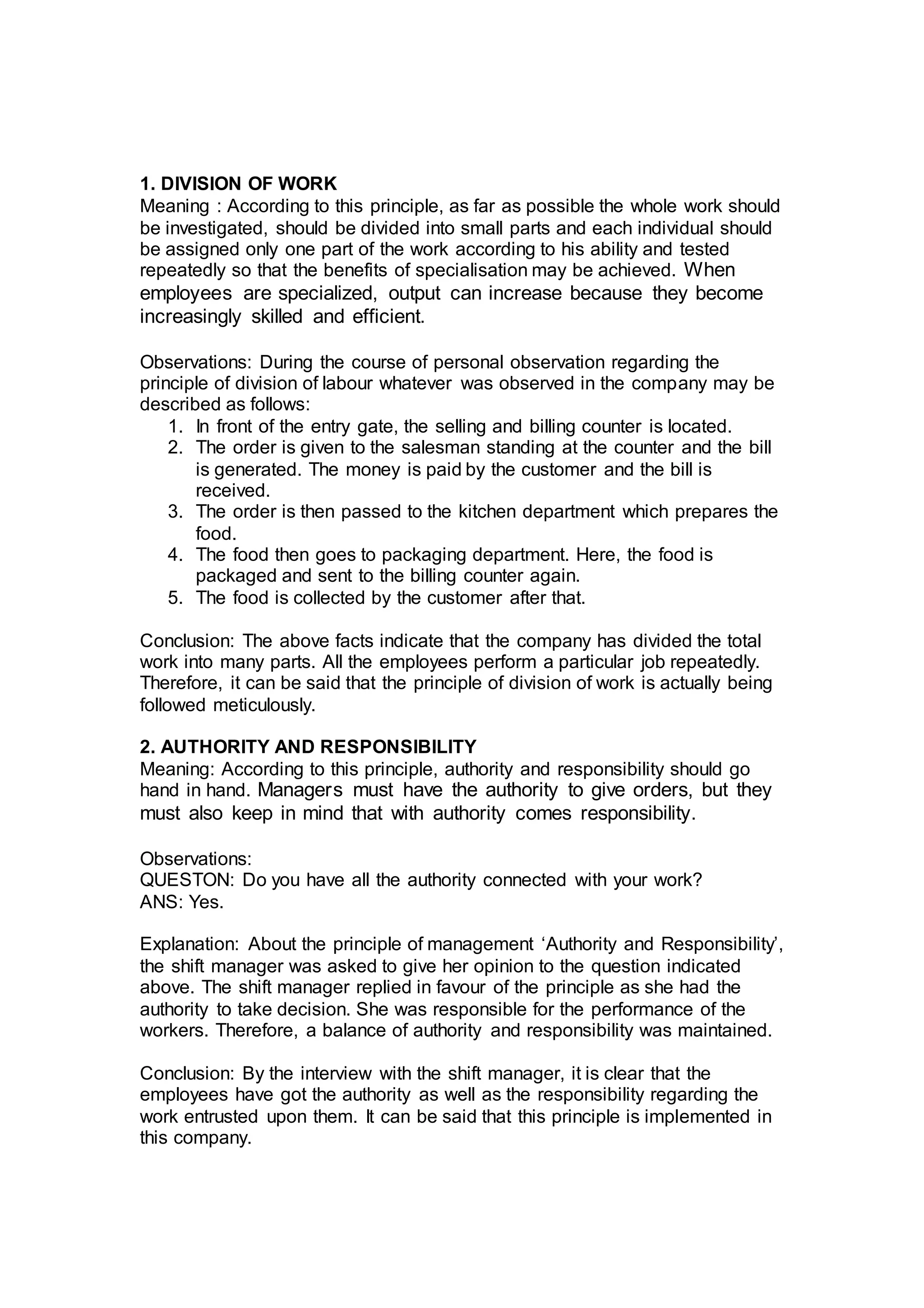 Principles of Management Project CLASS XII | DOCX