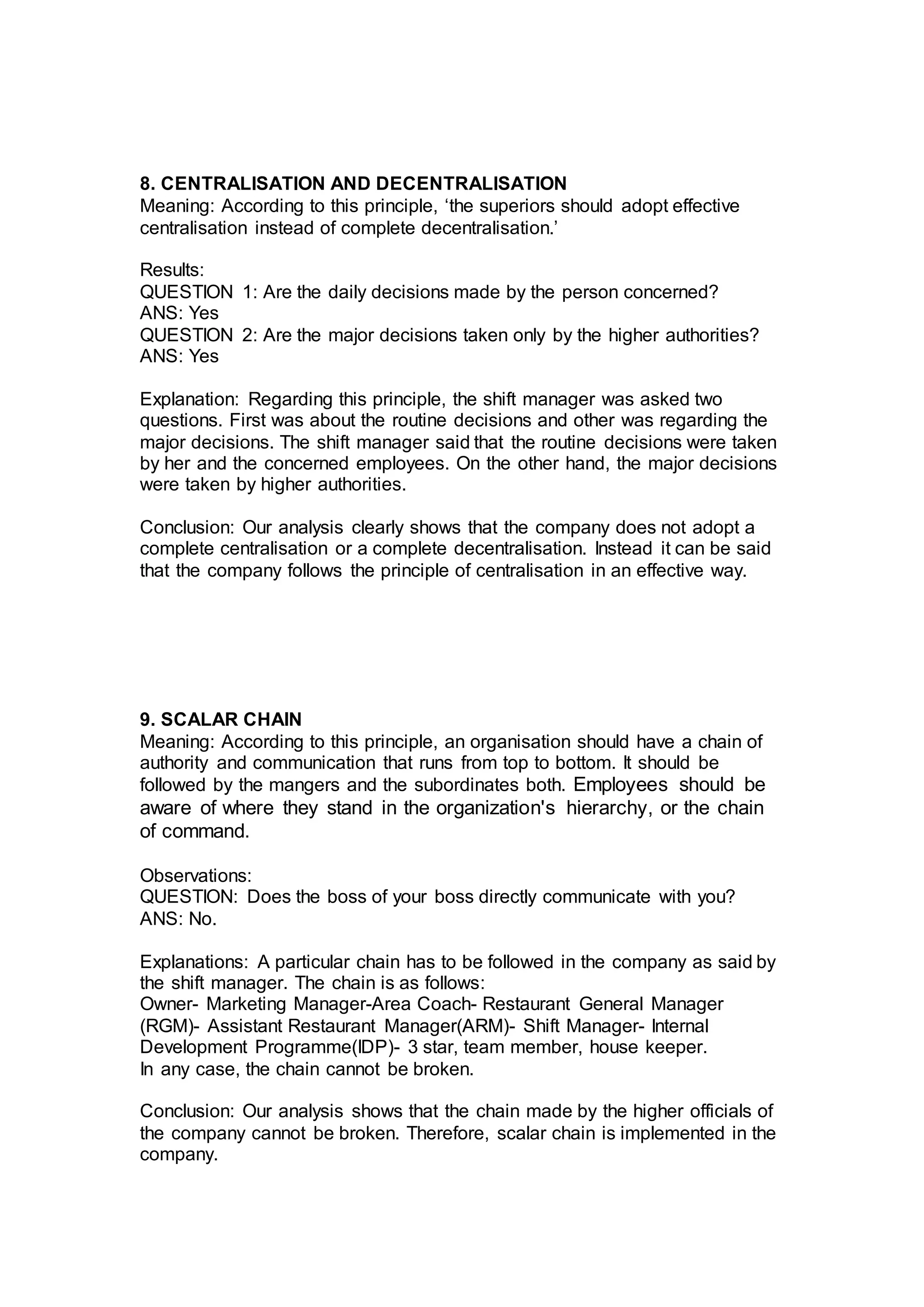 Principles of Management Project CLASS XII | DOCX