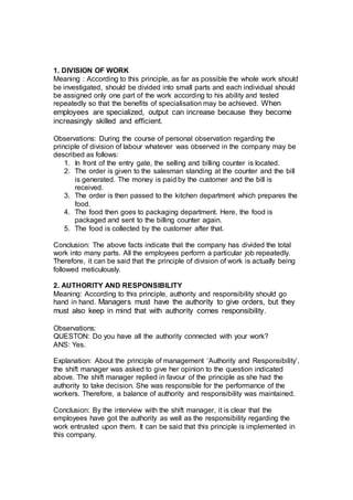 Principles of Management Project CLASS XII | DOCX