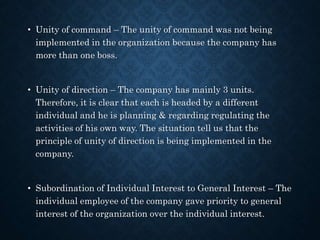 Fayol principles of management on KFC by Shivam Sharma | PPTX