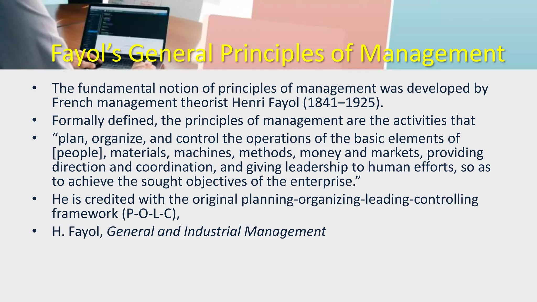 Fayols General theory of management | PPTX