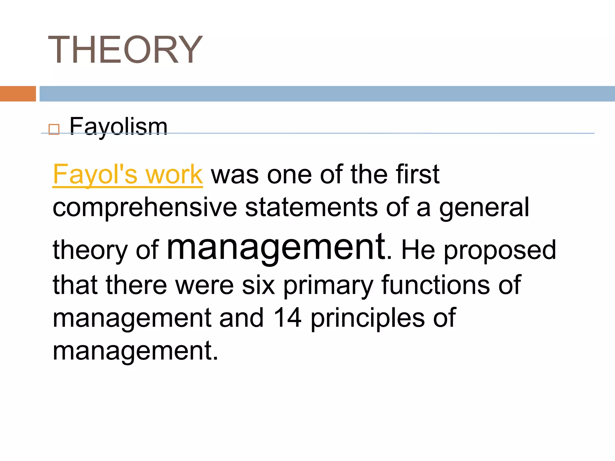 Fayol’s general administrative theory | PPTX