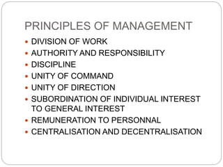 Fayol's principles of management | PPTX