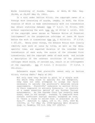 FindLaw | YouTube Copyright Infringement Case Opinion | PDF