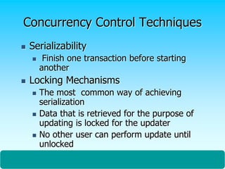 Fazal rafi.. database concurancy control and recovery | PPT