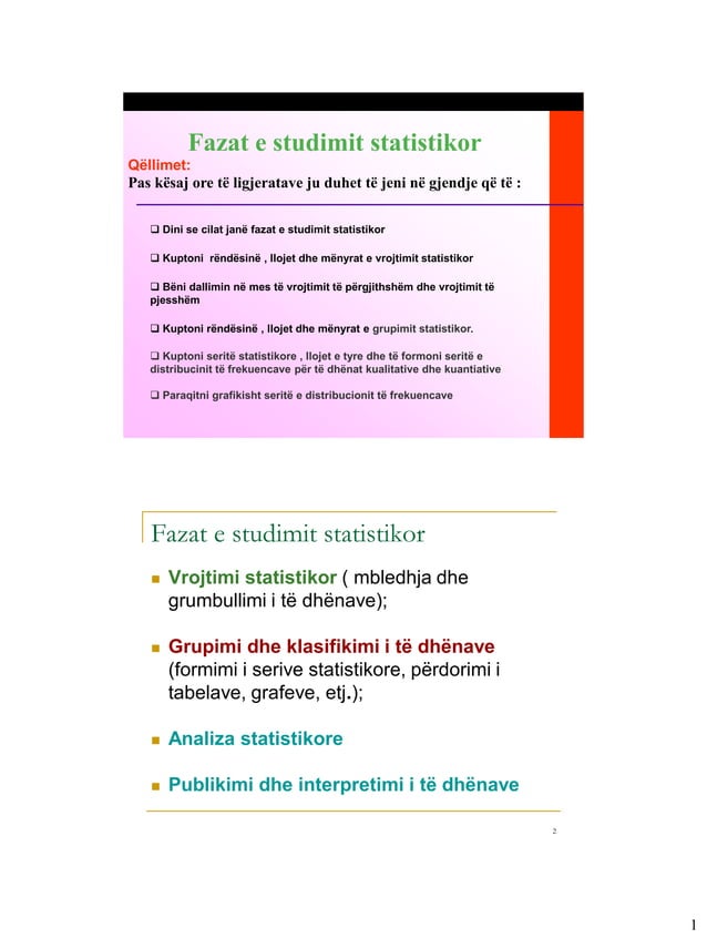 Fazat e studimit statistikor | PDF