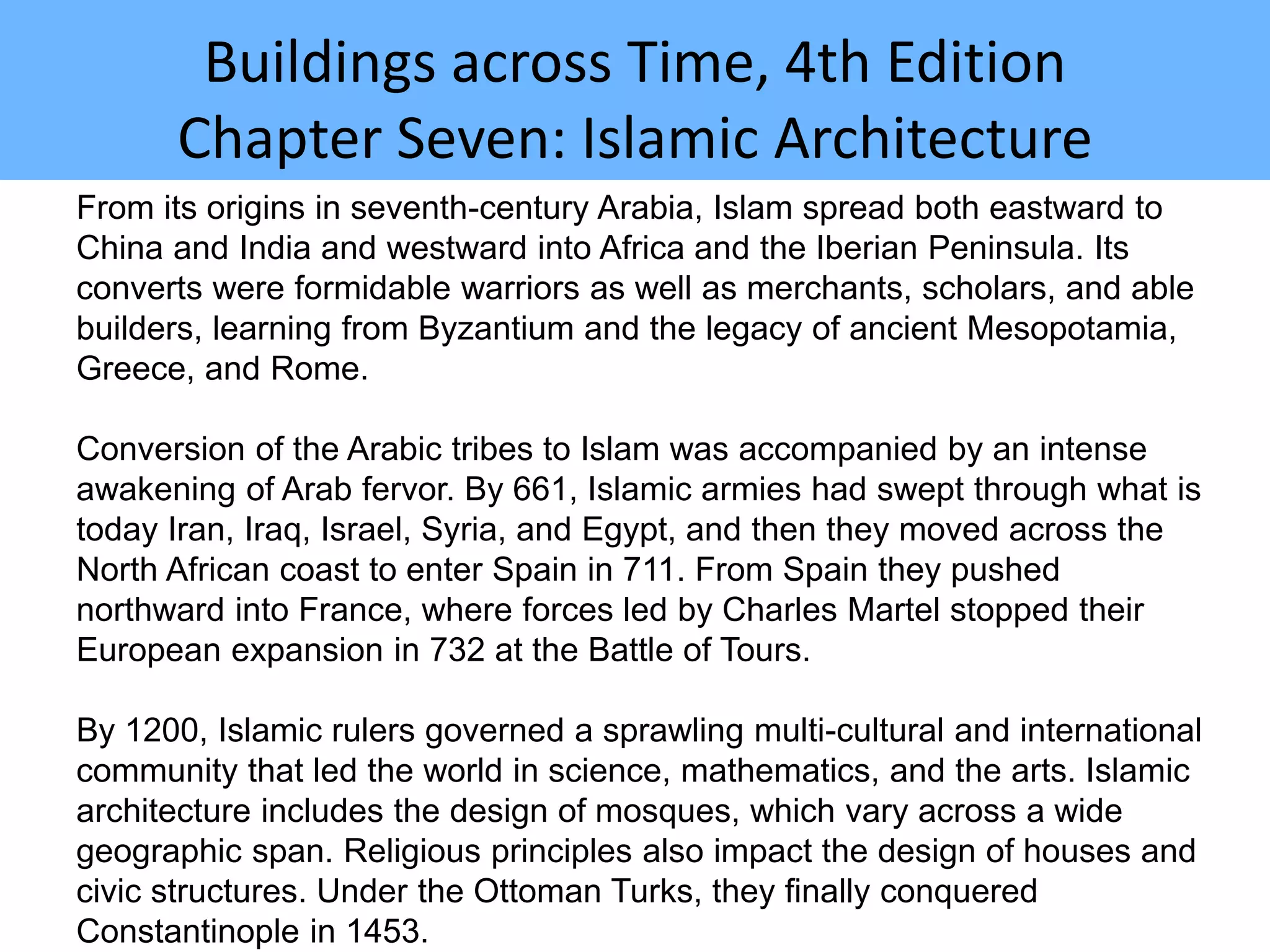 Chapter Seven: Islamic Architecture | PPT