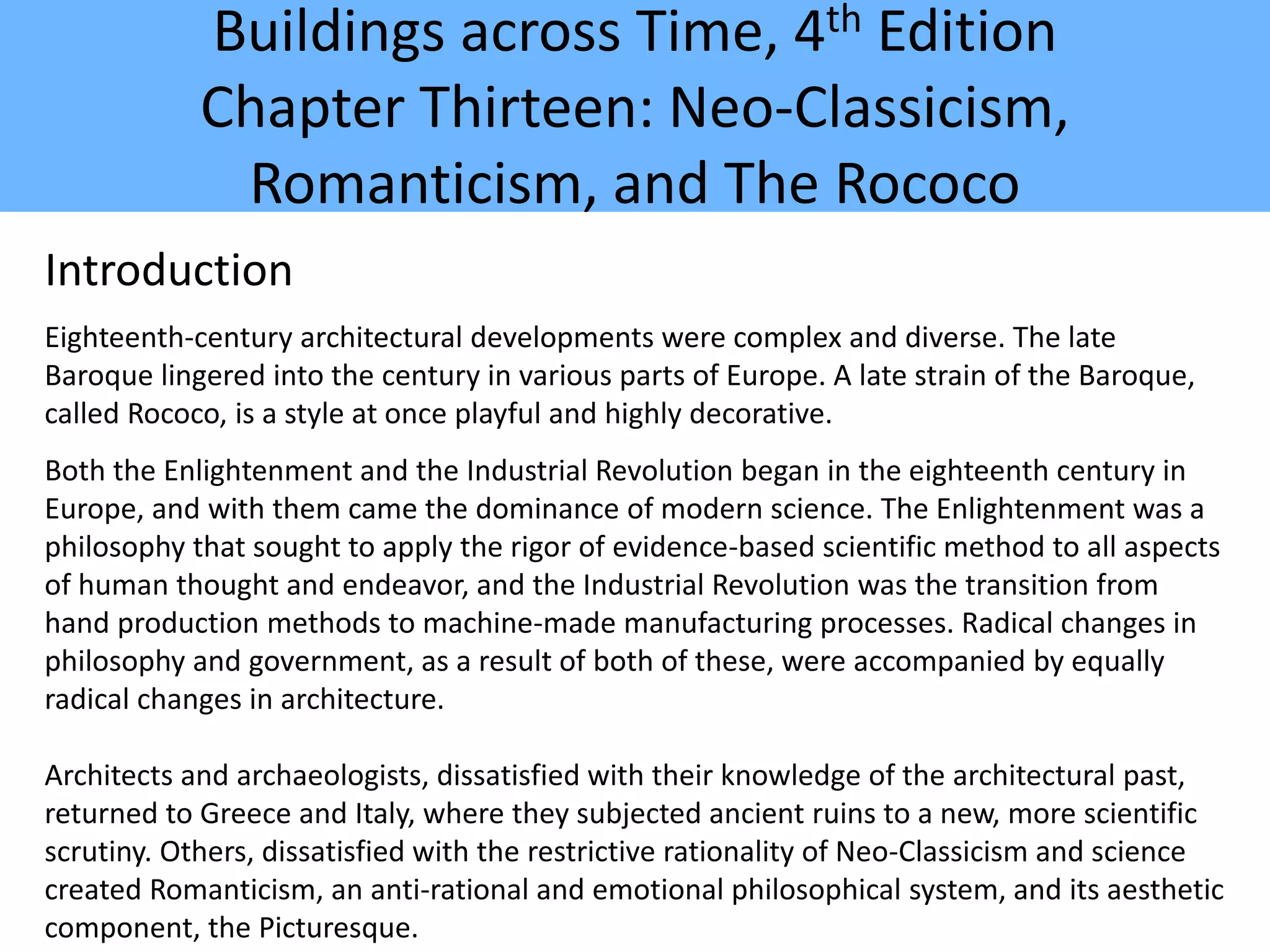 Chapter 13: Neo-Classicism, Romanticism, and the Rococo | PPT