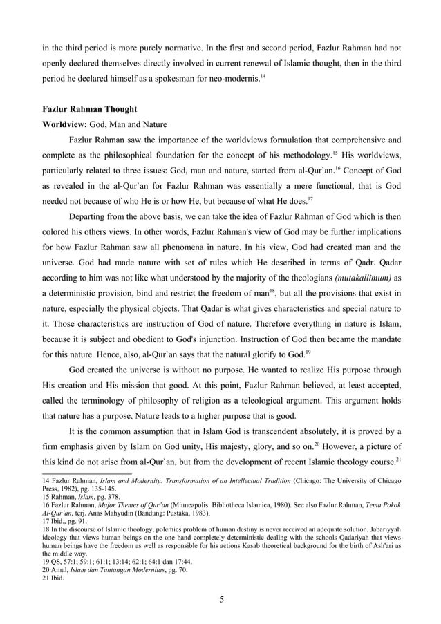 Fazlur rahman | RTF | Islam | Religion & Spirituality