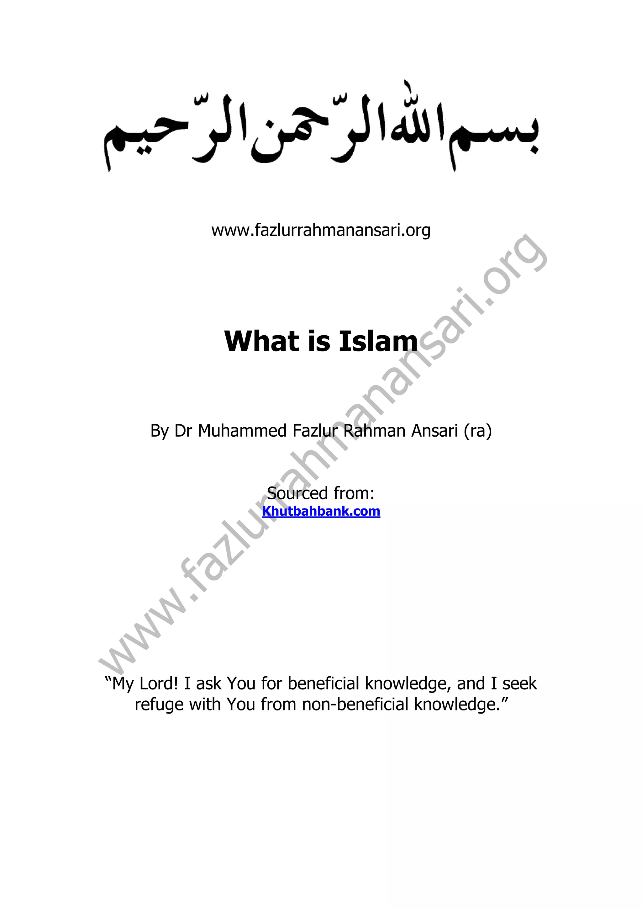 Fazlur rahman what is islam | PDF