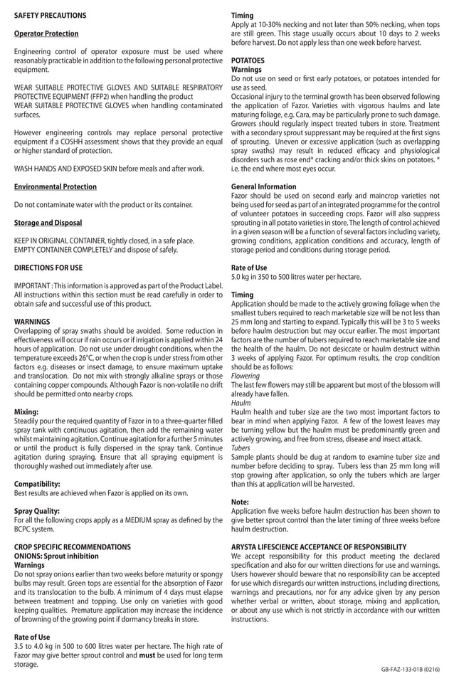 Fazor label | PDF | Gardening | Home & Garden