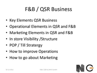 QSR Marketing & Operations | PPT