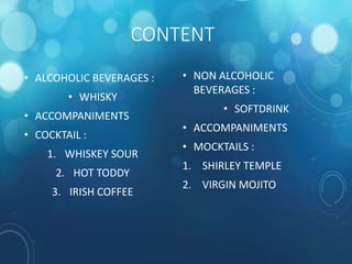 F& B (Alcoholic and Non Alcoholic Beverage) | PPTX