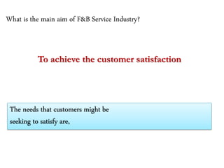 food and beverage industry (F&b) (types of services) | PPTX
