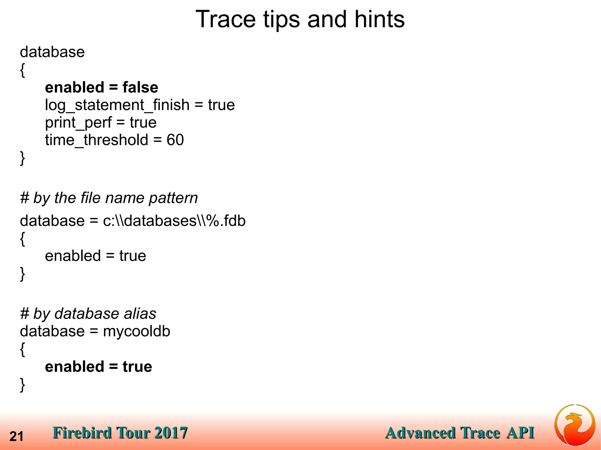 Firebird Advanced Trace API | PDF