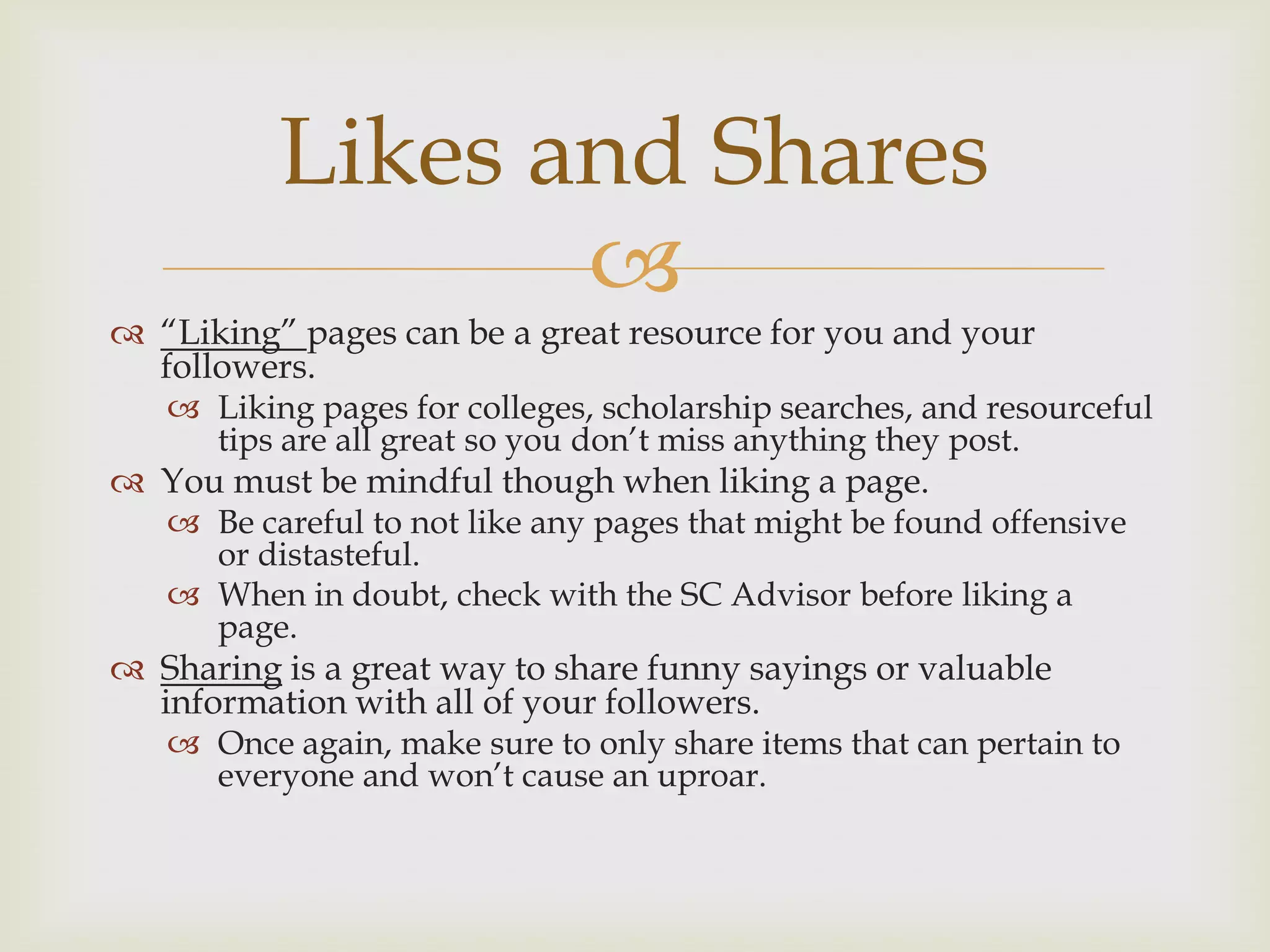 Fb training for student council | PPT