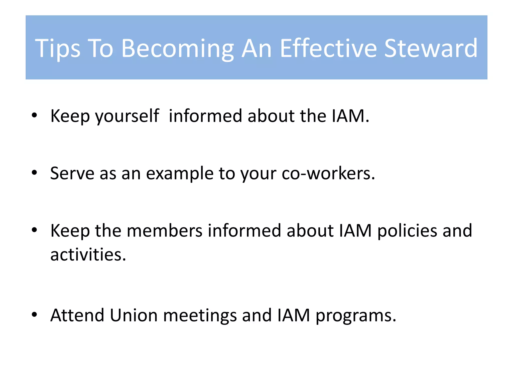 Role of an IAM Shop Steward | PPTX