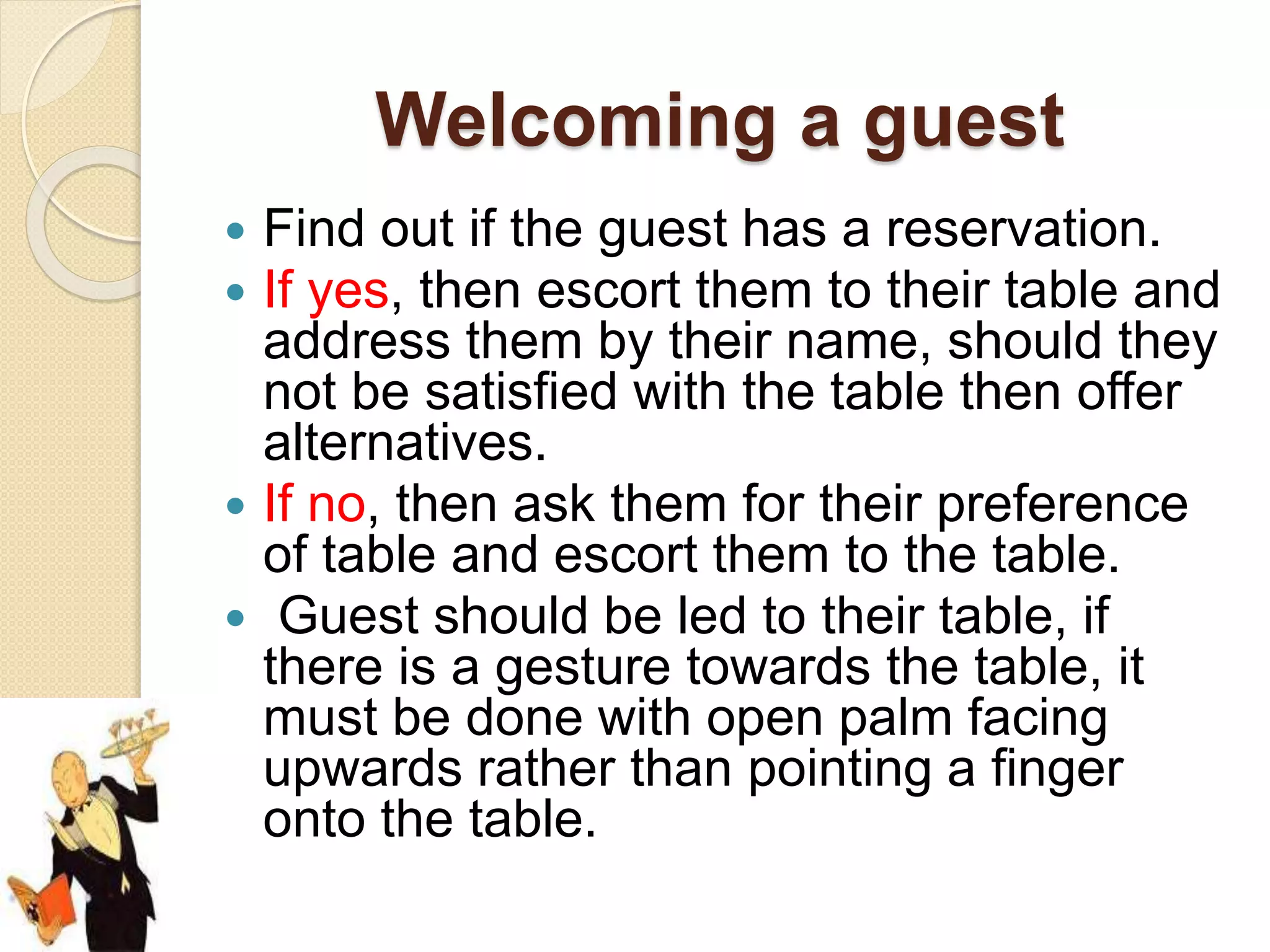 sequence of service in Restaurant | PPTX