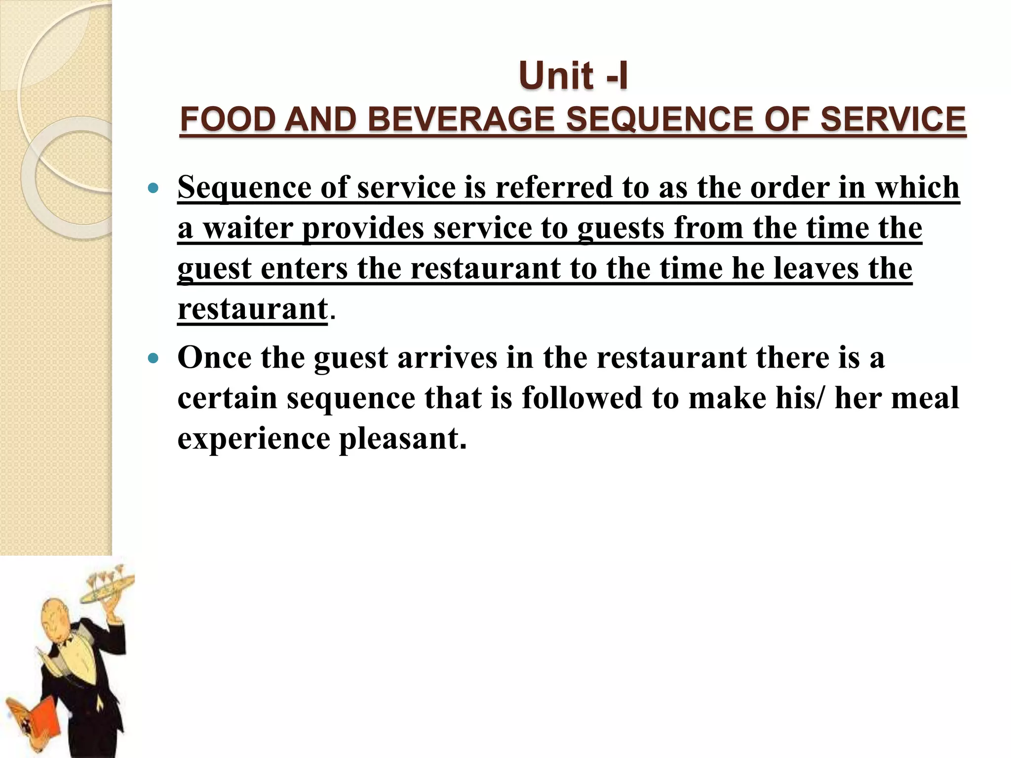 sequence of service in Restaurant | PPTX