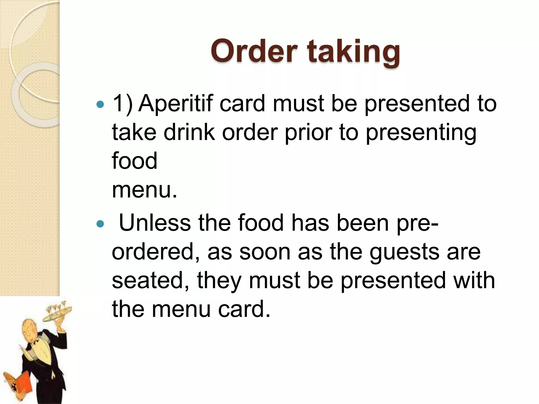 sequence of service in Restaurant | PPTX
