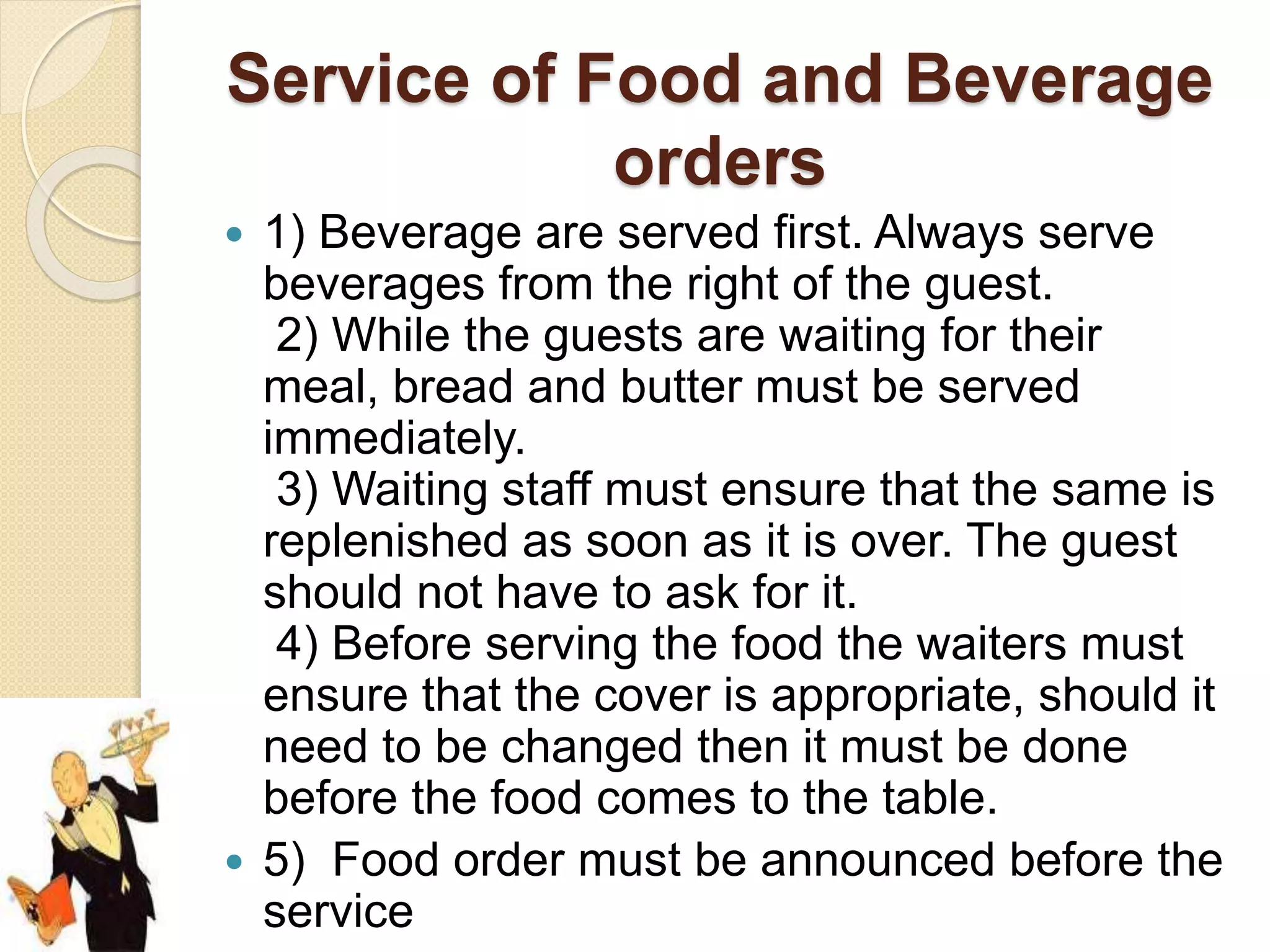 sequence of service in Restaurant | PPTX