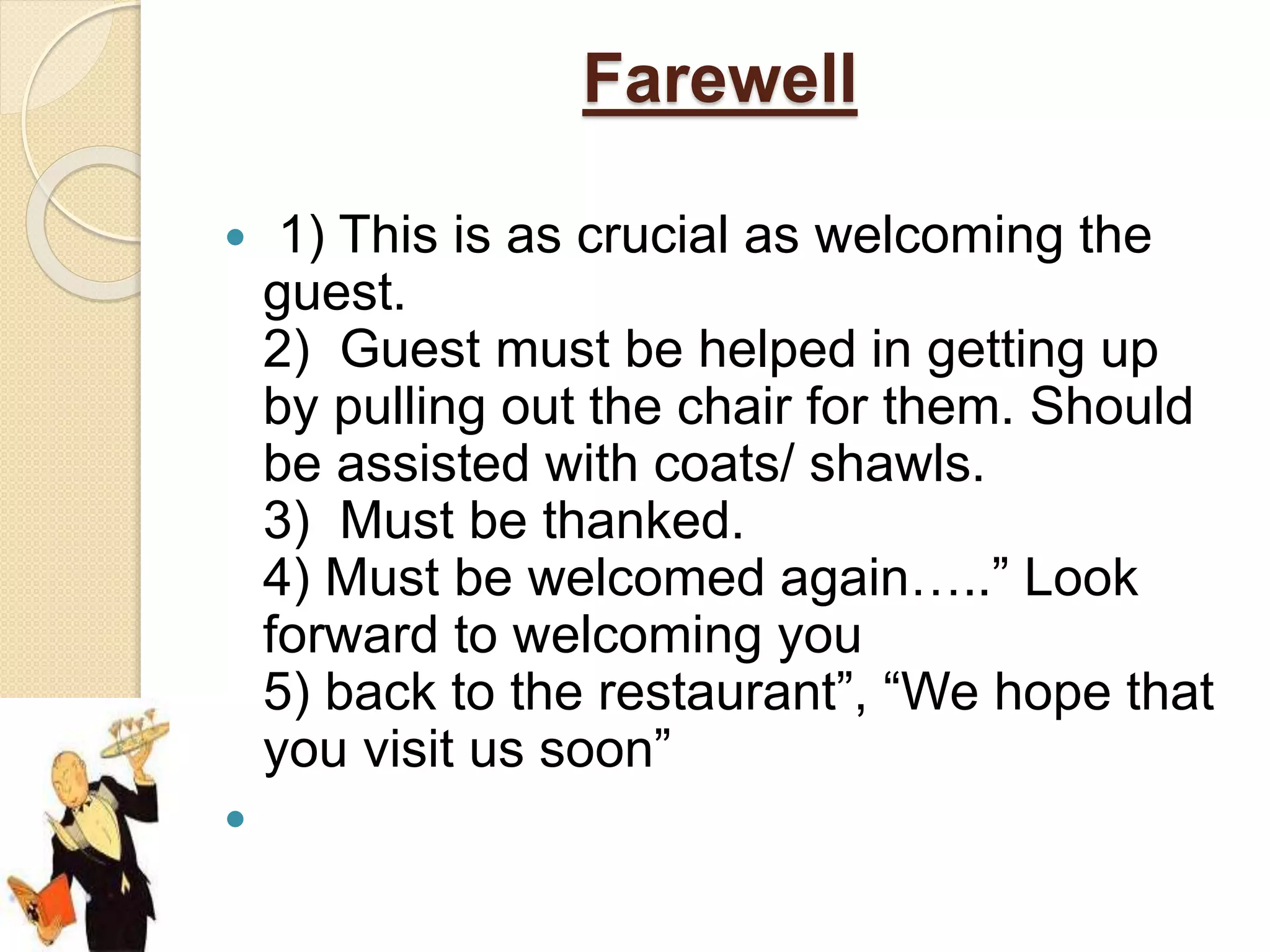 sequence of service in Restaurant | PPTX