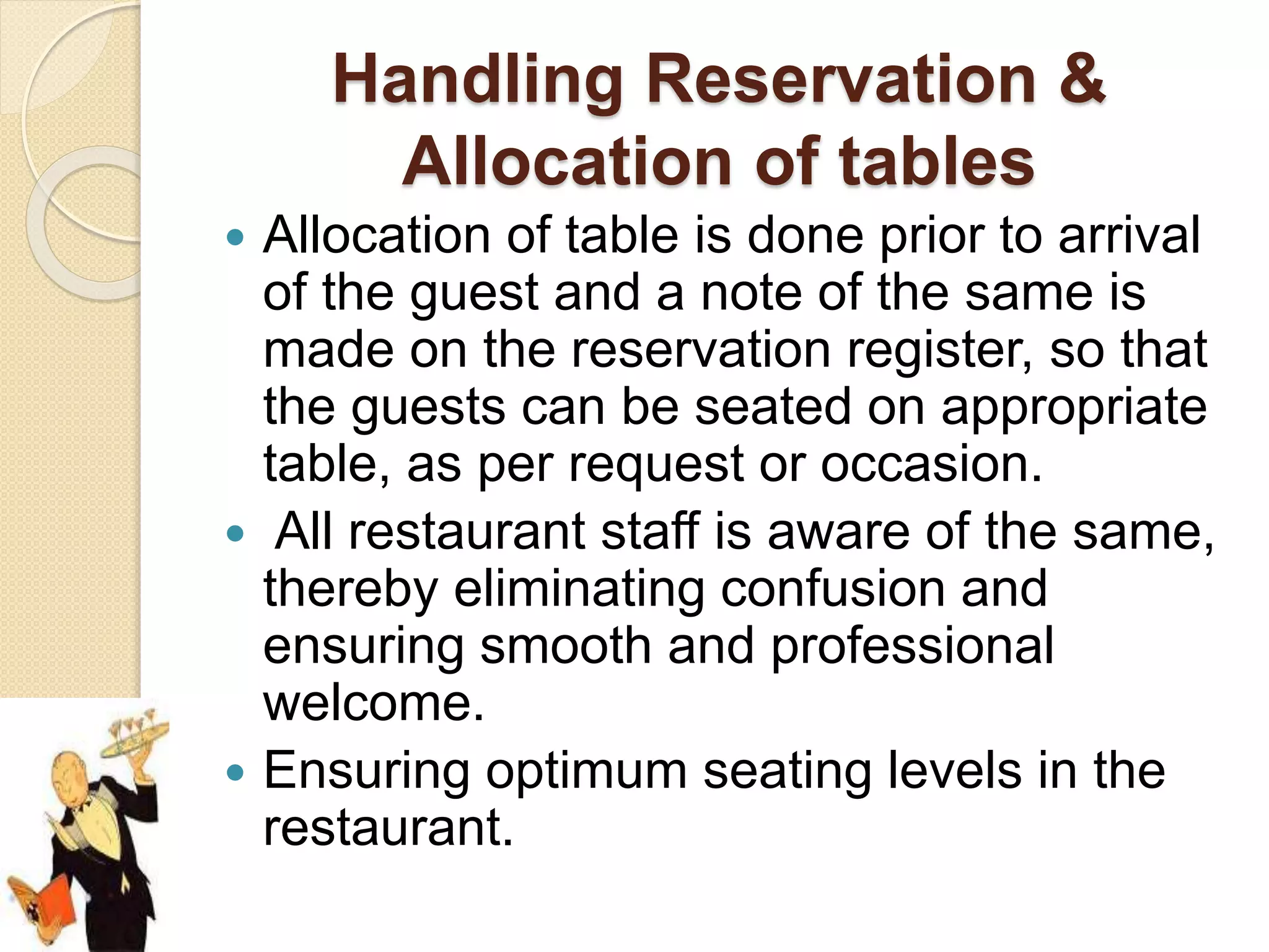 sequence of service in Restaurant | PPTX
