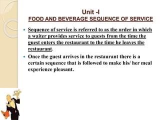 sequence of service in Restaurant | PPTX
