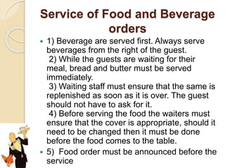 sequence of service in Restaurant | PPTX
