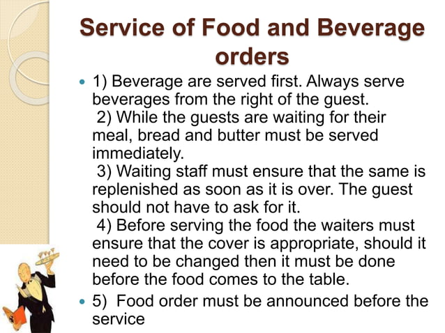 sequence of service in Restaurant | PPTX