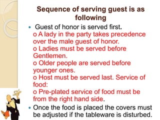 sequence of service in Restaurant | PPTX