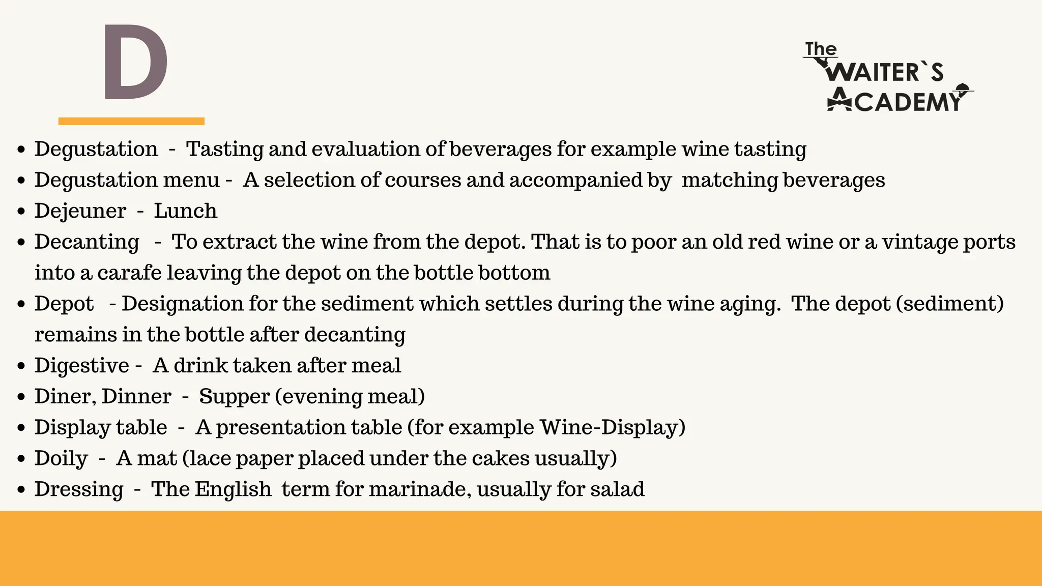 FB-Terminology in hospitality industry... | PPT