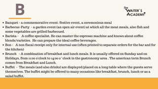 FB-Terminology in hospitality industry... | PPT