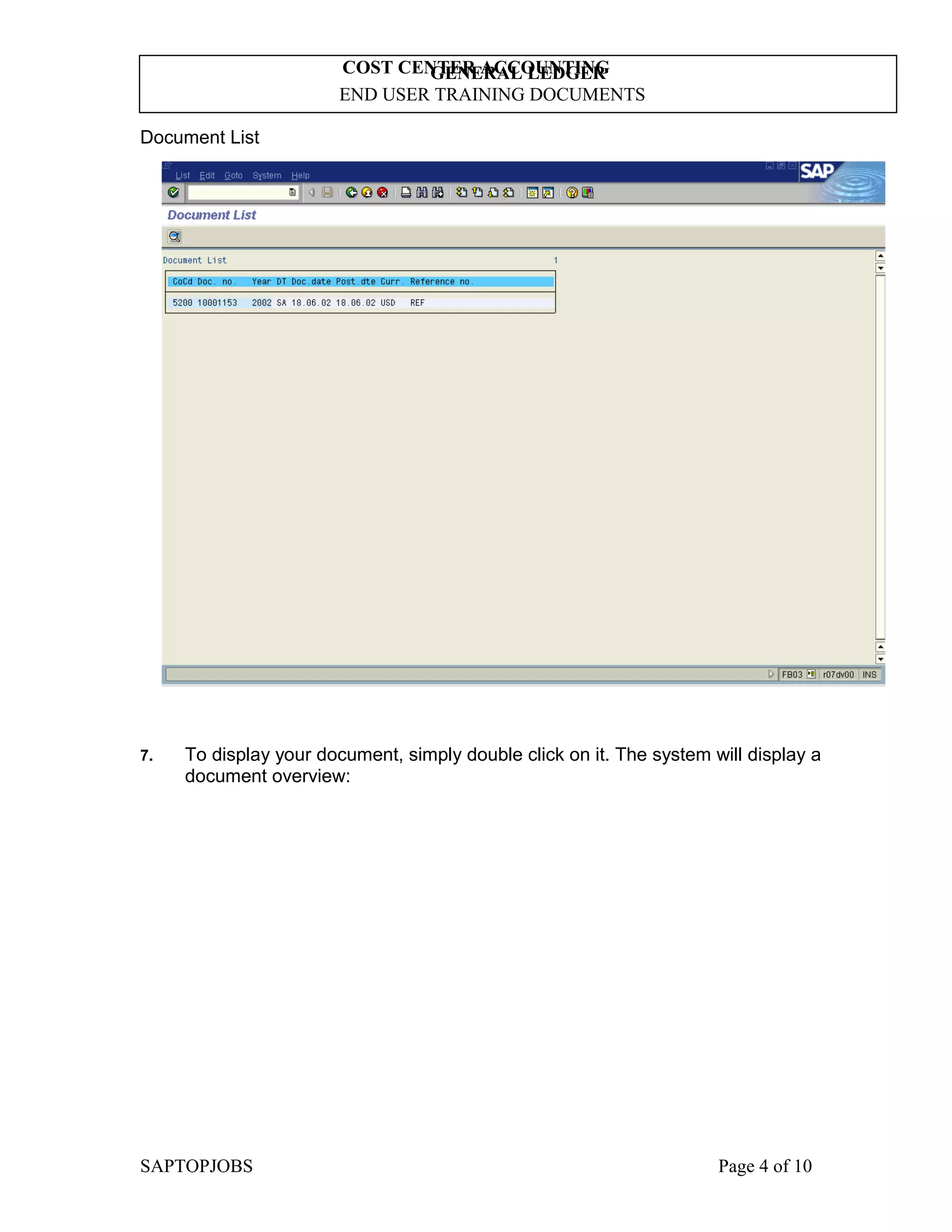 Fb03 gl document display | DOC