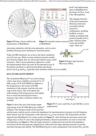 PA Design Using Harmonic Balance Simulation With Only S-paramet | PDF | Free Download