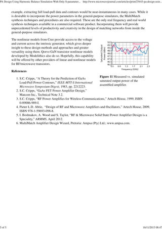PA Design Using Harmonic Balance Simulation With Only S-paramet | PDF | Free Download