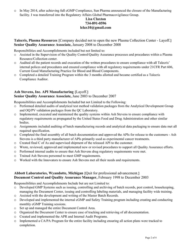 Resume Lisa Claxton 12-11-15 | PDF