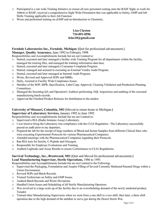 Resume Lisa Claxton 12-11-15 | PDF